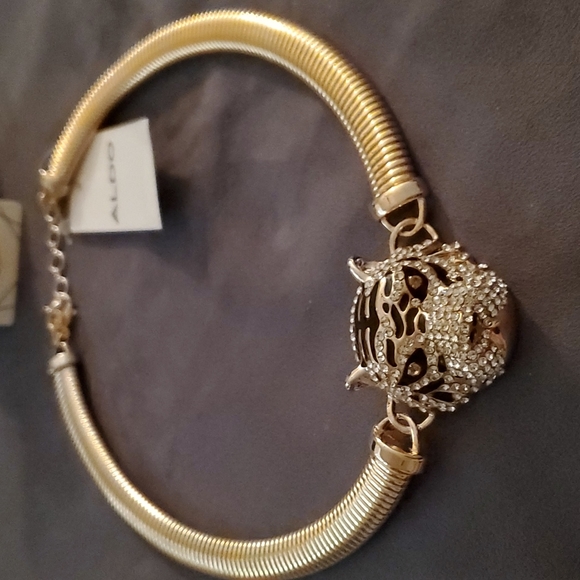 Aldo | Jewelry | Aldo Tiger Necklace Collar Choker Rhinestone Crystal ...